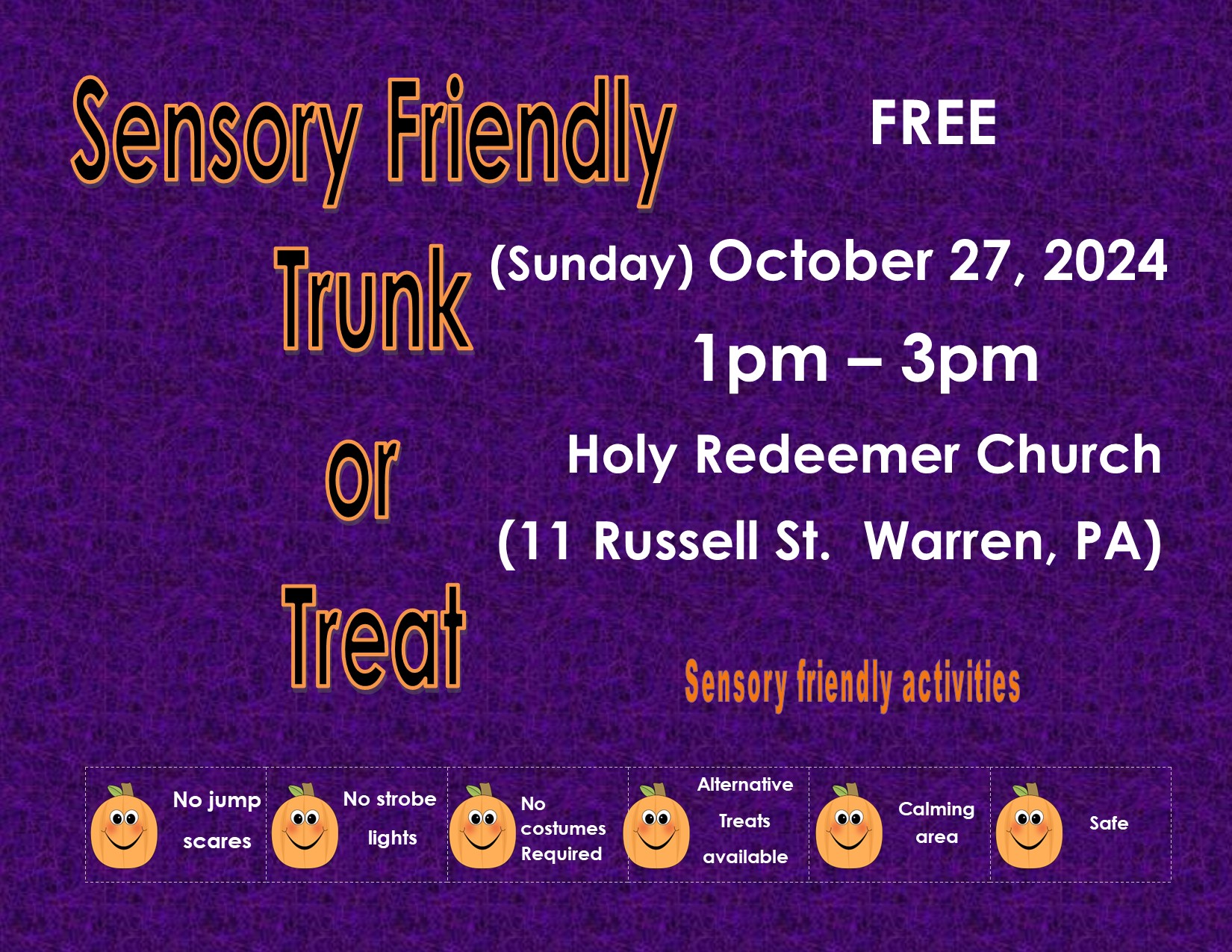 HEROES: Sensory Friendly Trunk or Treat — PAAutism.org, an ASERT Autism ...